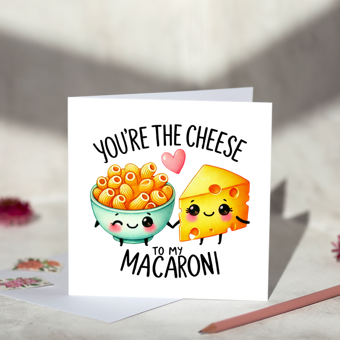 Cheese Macaroni Card – Beauty and The Button