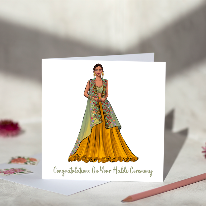 Haldi Ceremony Bride Card – Beauty and The Button