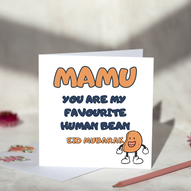 Mamu Favourite Bean Eid Card – Beauty and The Button