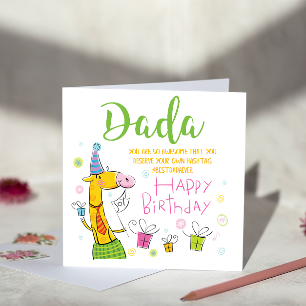 Dada Hashtag Birthday Card – Beauty and The Button